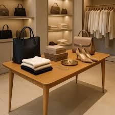How High End Retail Stores Use Solid Wood Tables to Create Luxury Show ...